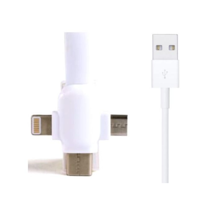 CAC SENEGAL | Cable USB 3 en 1 3,5 A 1,2 M pour iP + Micro + Type-C